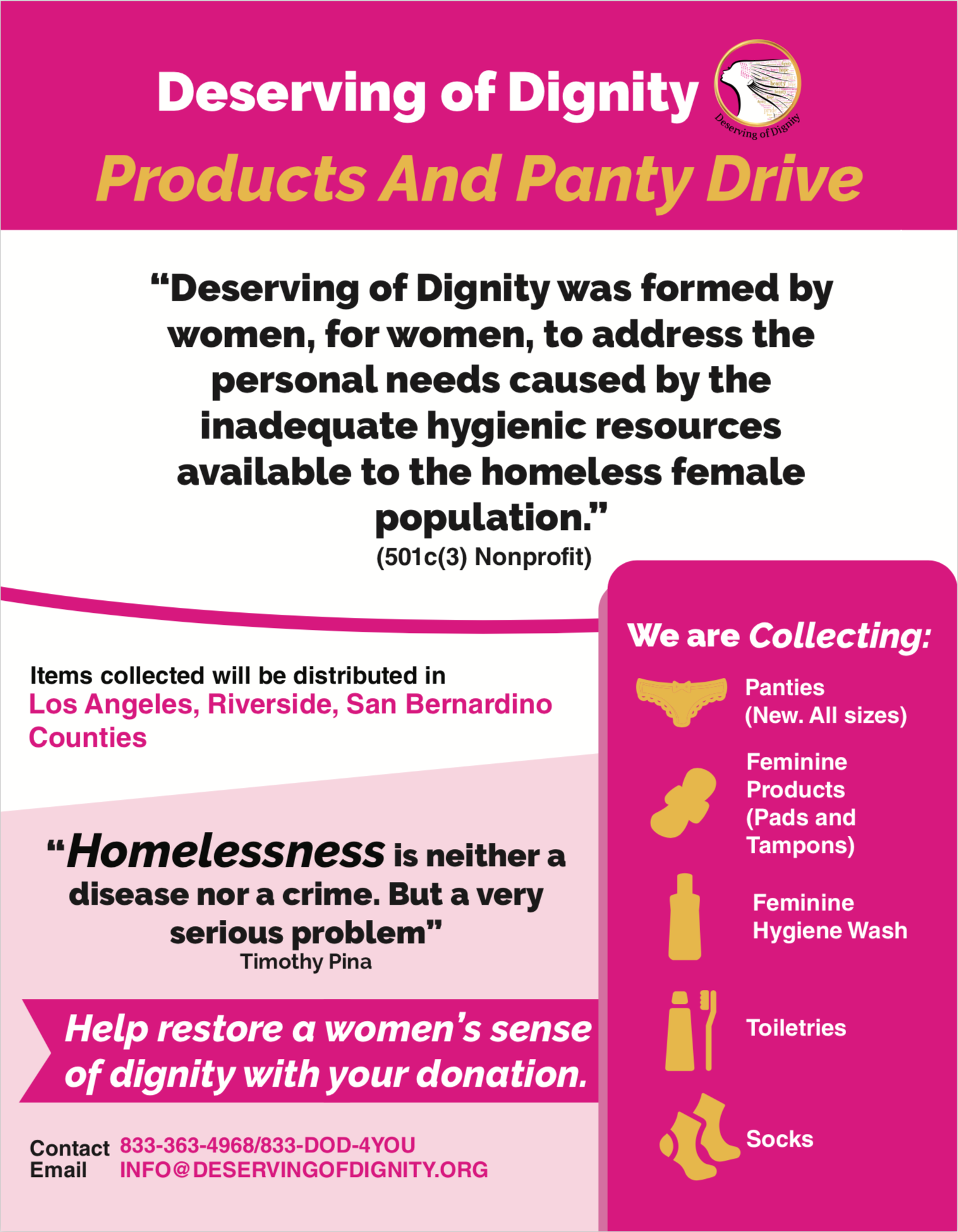 Deserving Of Dignity – Non-Profit Serving Homeless Female Populations